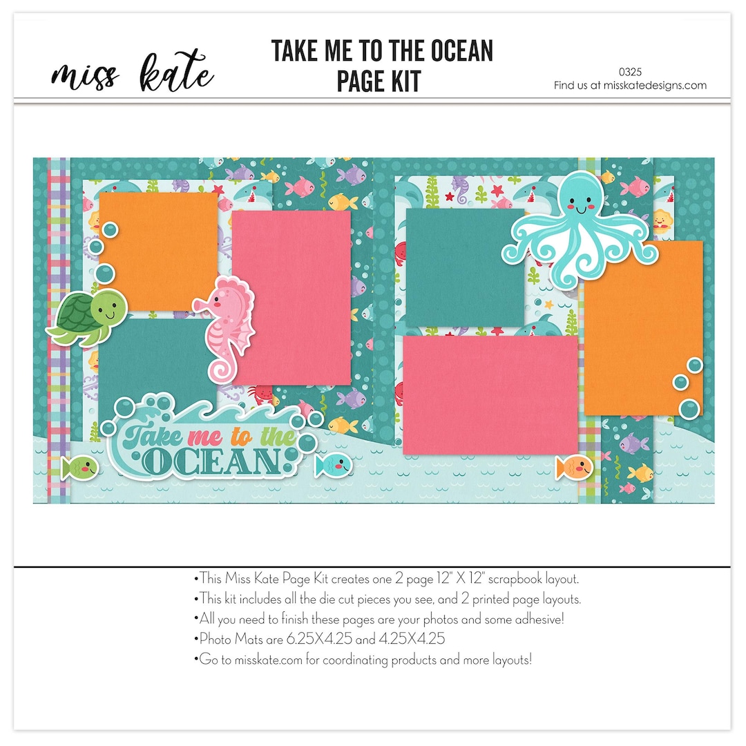 Take Me to the Ocean 12x12 Scrapbook Page Kit Beach Vacation Paper Sea ...