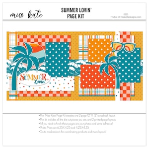 Summer Lovin' Scrapbook Page Kit 12x12 | Beach Scrapbook | Palm Tree ...