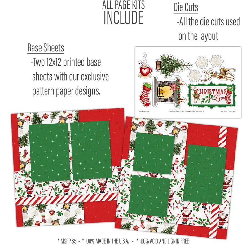 Christmas Eve Scrapbook Page Kit - 12x12 Holiday Scrapbooking, DIY ...