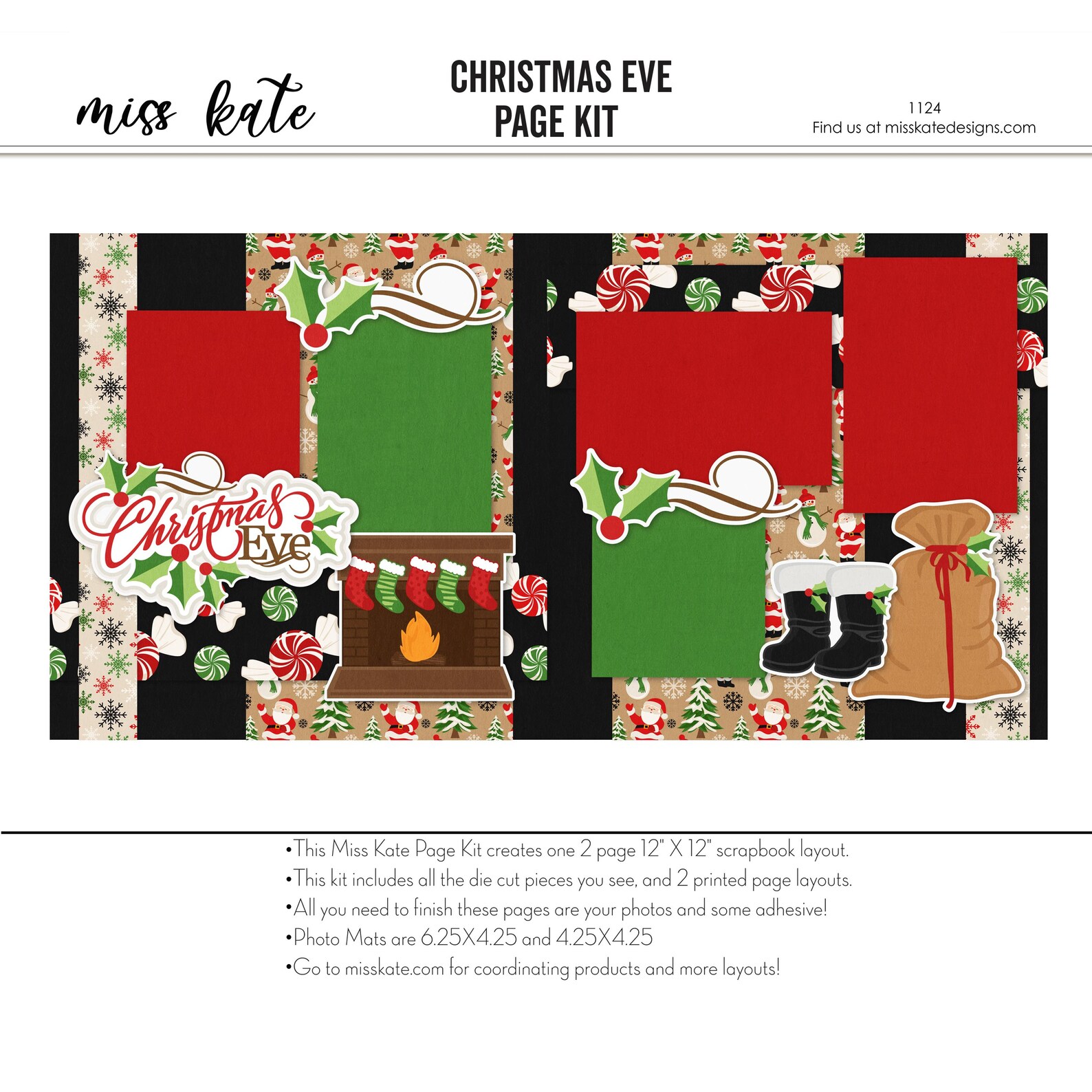 Christmas Eve Scrapbook Page Kit - Holiday Scrapbooking Supplies ...