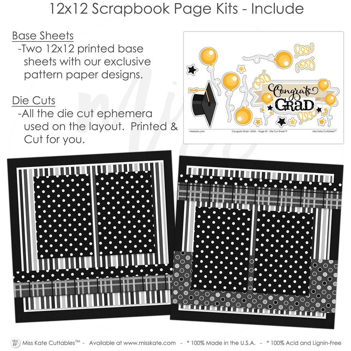 Congrats Grad 12x12 Scrapbook Page Kit High School College Graduation ...