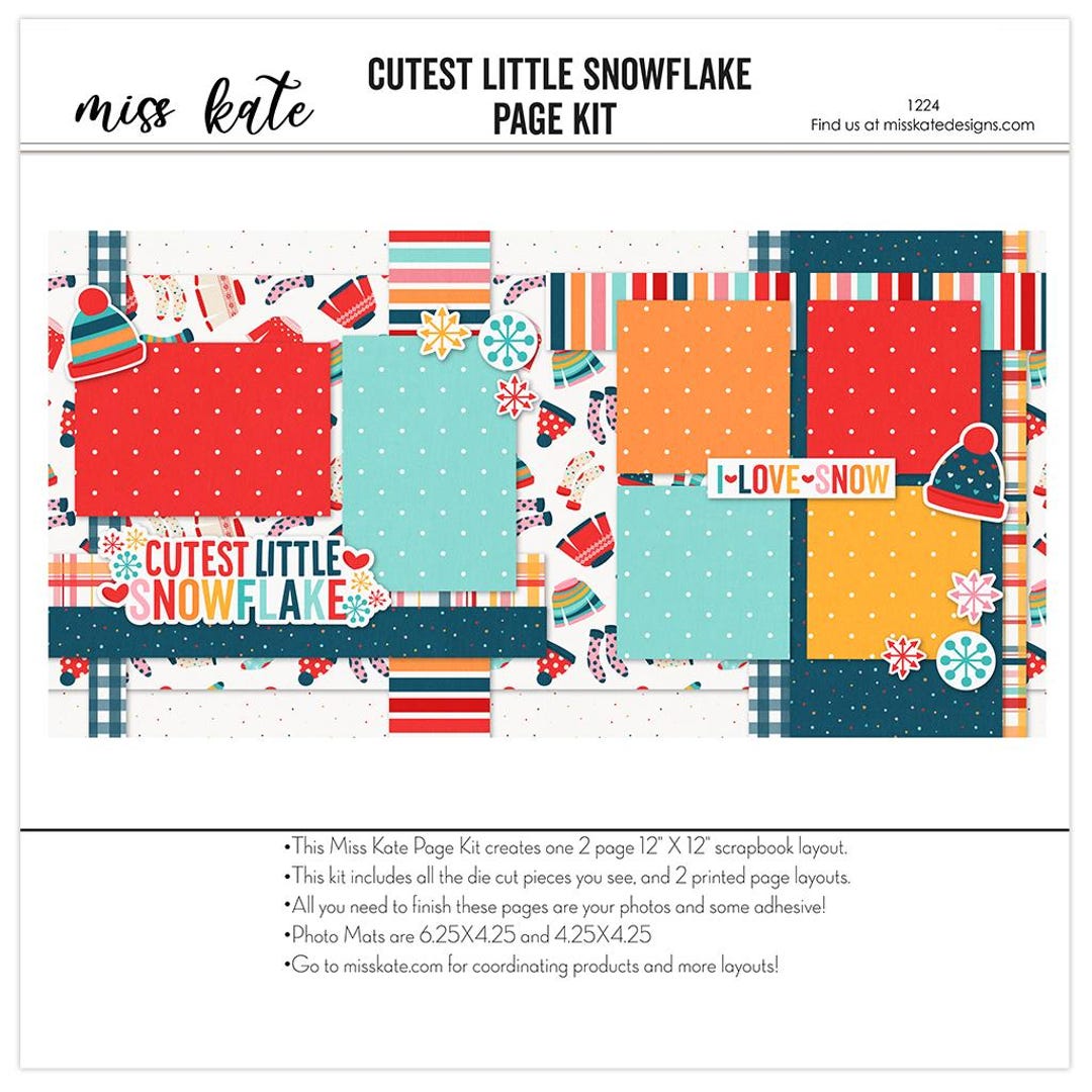 Cutest Little Snowflake - 12x12 Scrapbook Page Kit - Etsy