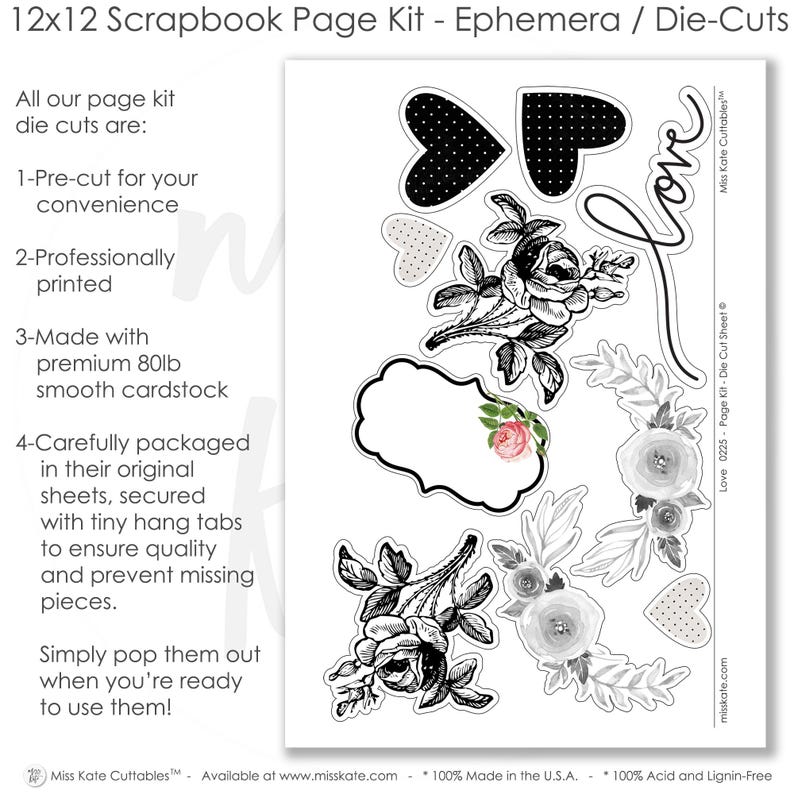 Love | 12x12 Scrapbook Page Kit Wedding Album Memory Book DIY Keepsake ...