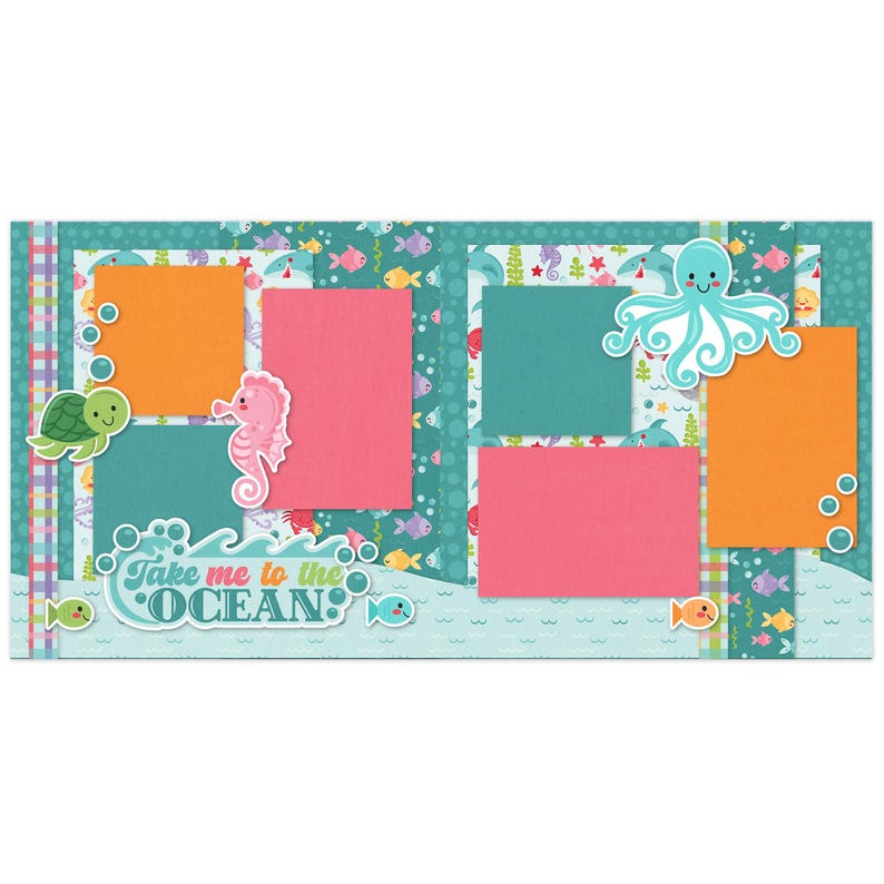 Take Me to the Ocean 12x12 Scrapbook Page Kit Beach Vacation Paper Sea ...