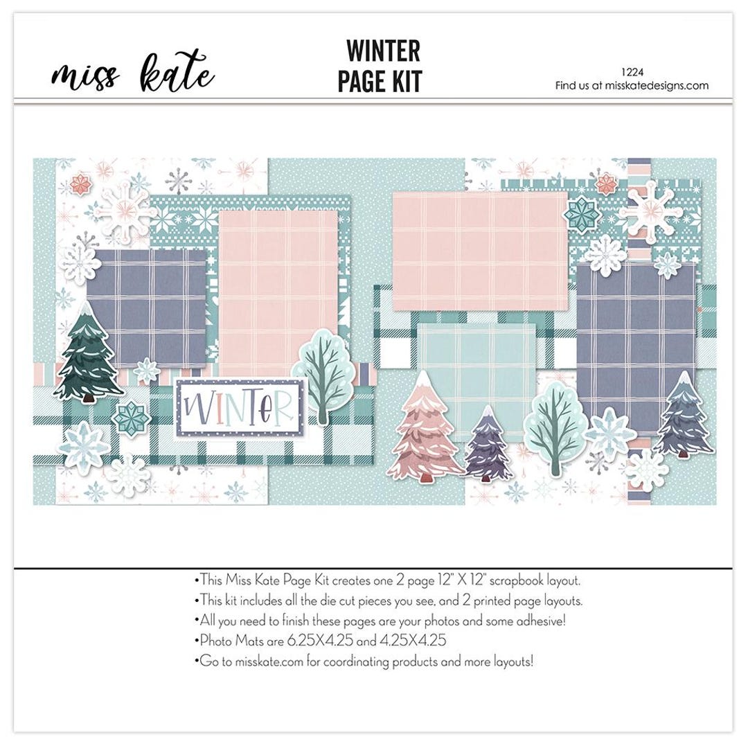 Winter | 12x12 Scrapbook Page Kit - Etsy