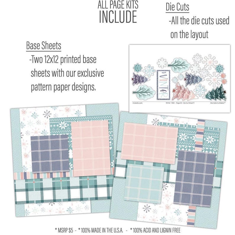 Winter | 12x12 Scrapbook Page Kit - Etsy