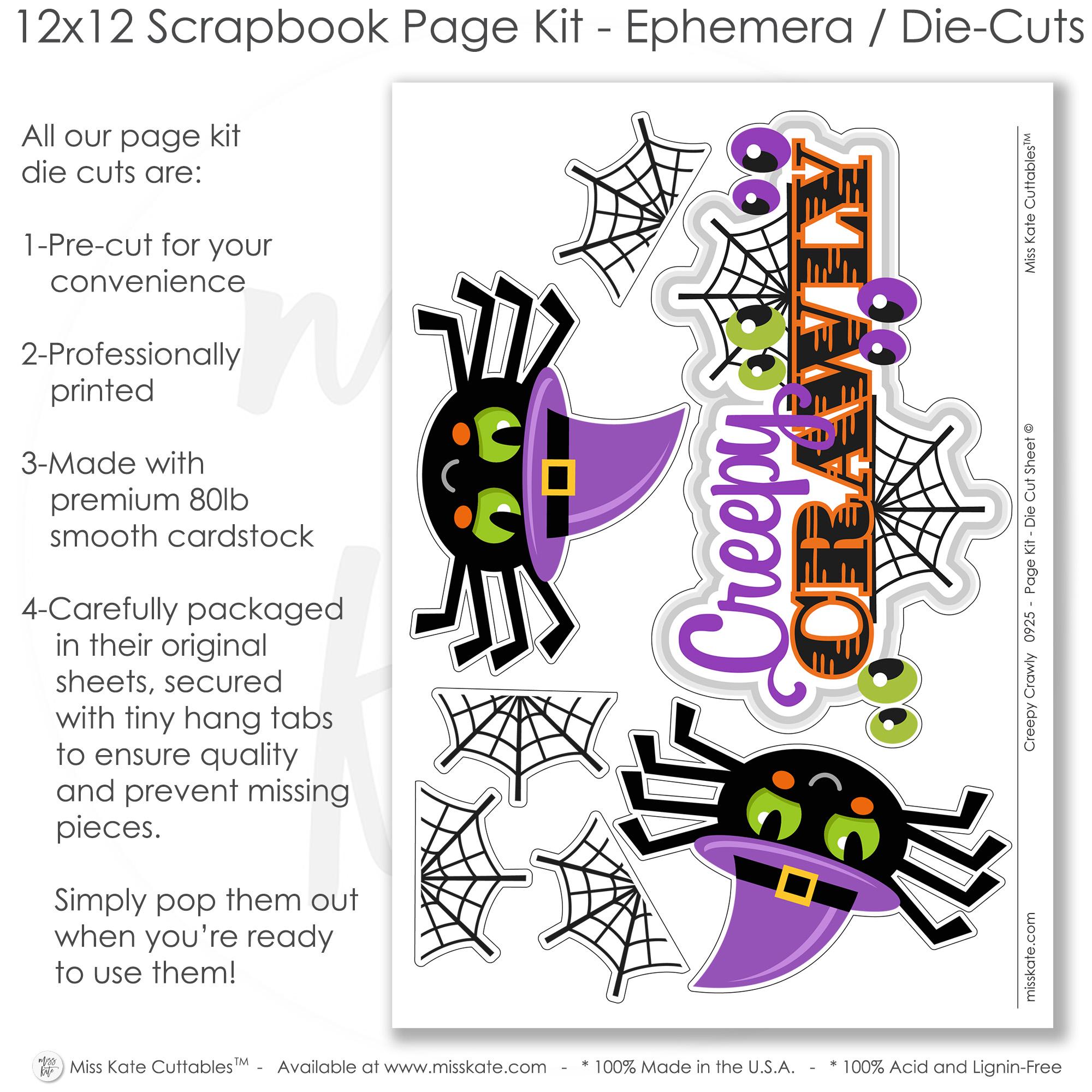 Creepy Crawly - 12x12 Scrapbook Page Kit – Halloween Crafts, Spider ...