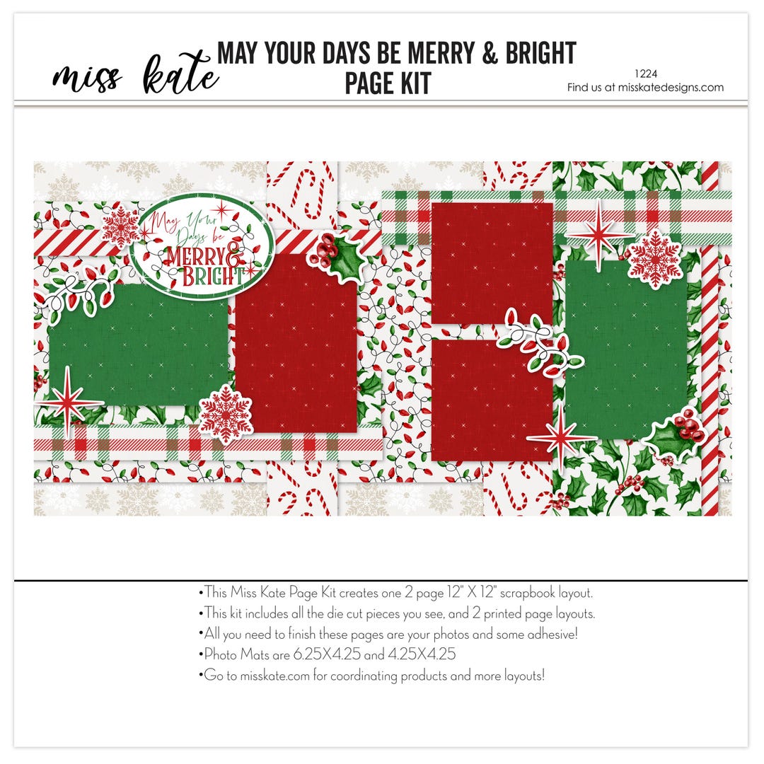 May Your Days Be Merry & Bright | 12x12 Scrapbook Page Kit Christmas - Etsy