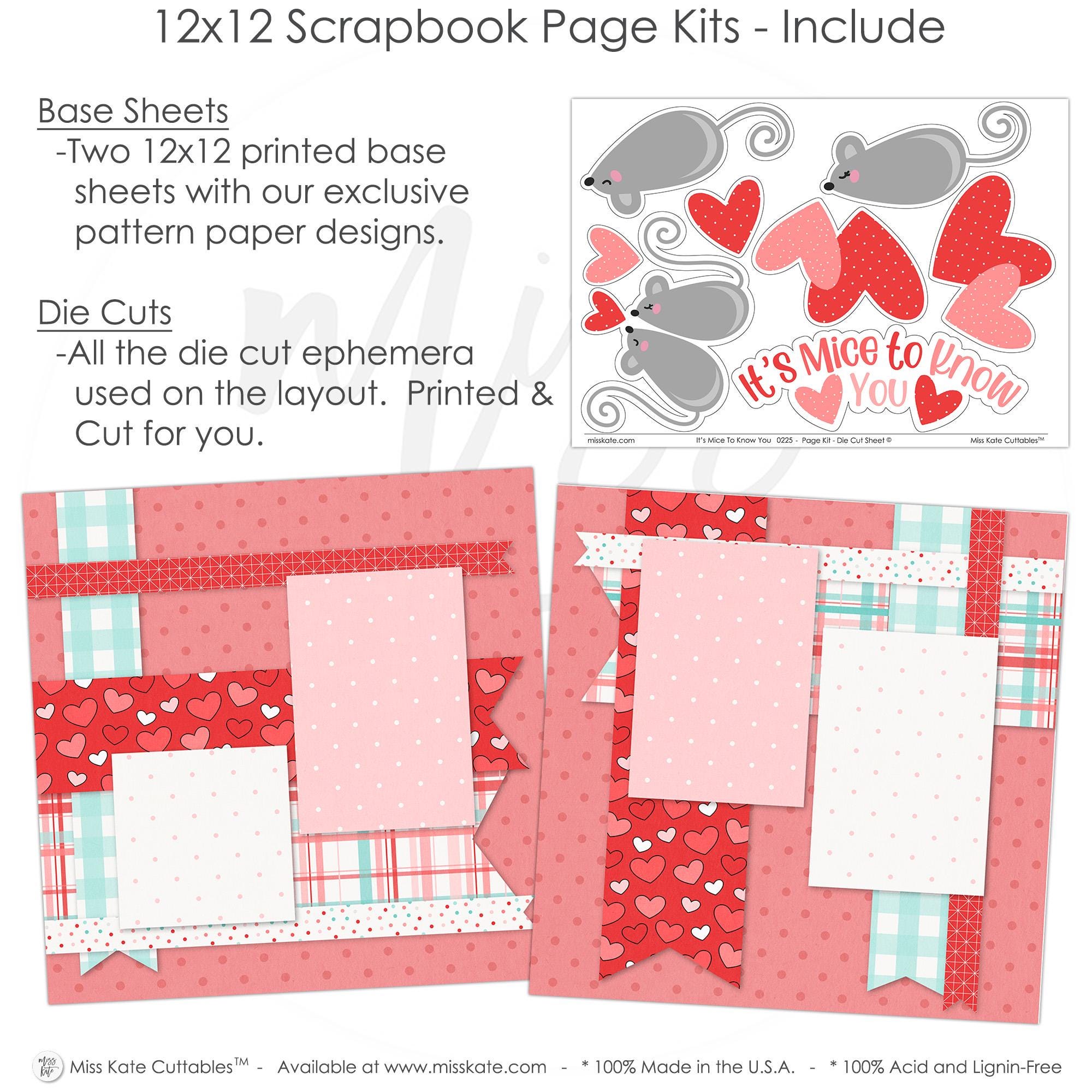It’s Mice to Know You - Scrapbook Page Kit Valentine Paper Love Theme ...