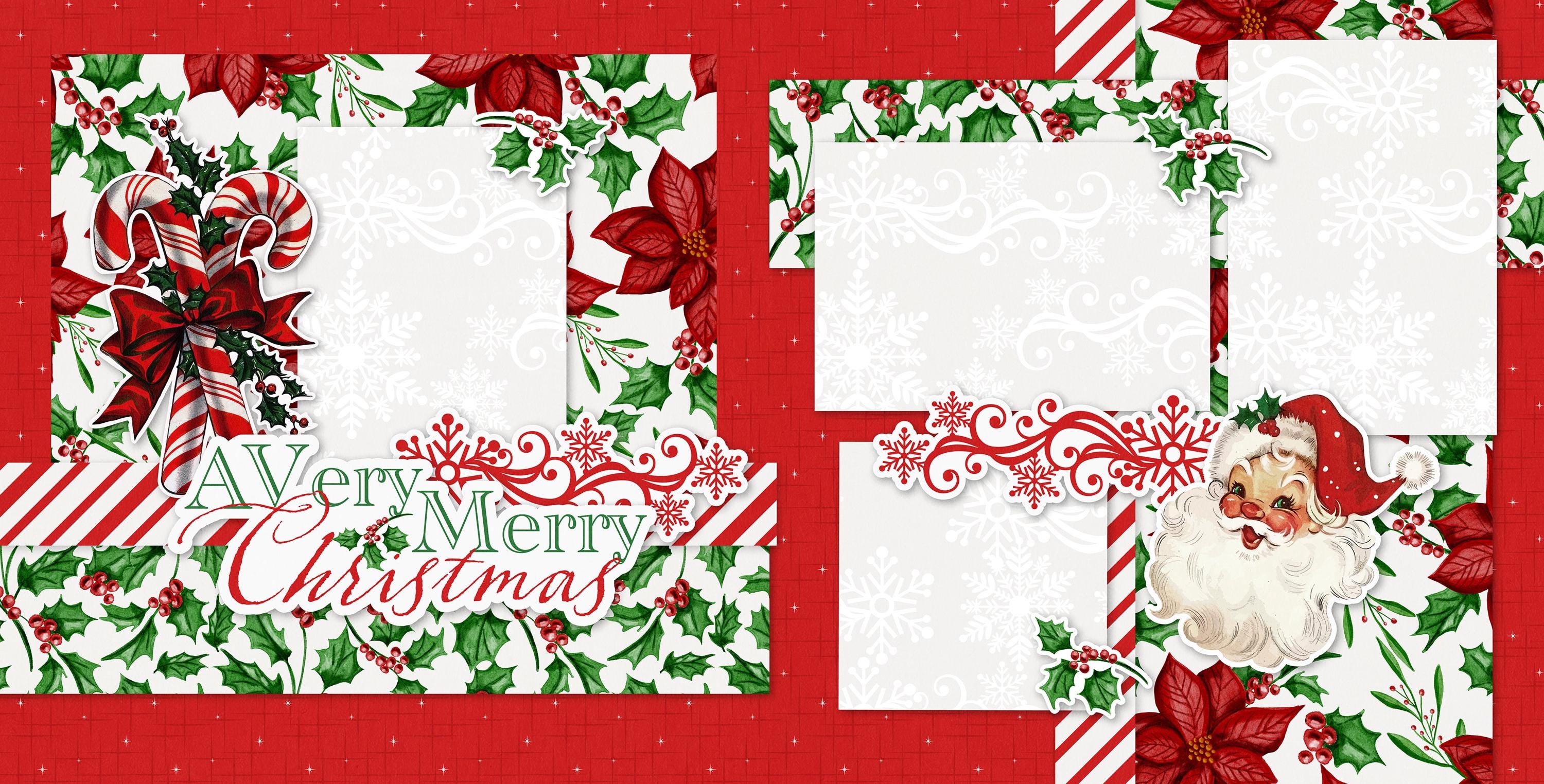 A Very Merry Christmas | 12x12 Scrapbook Page Kit Holiday Scrapbooking ...