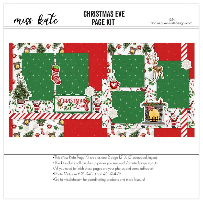 Christmas Eve Scrapbook Page Kit - 12x12 Holiday Scrapbooking, DIY ...