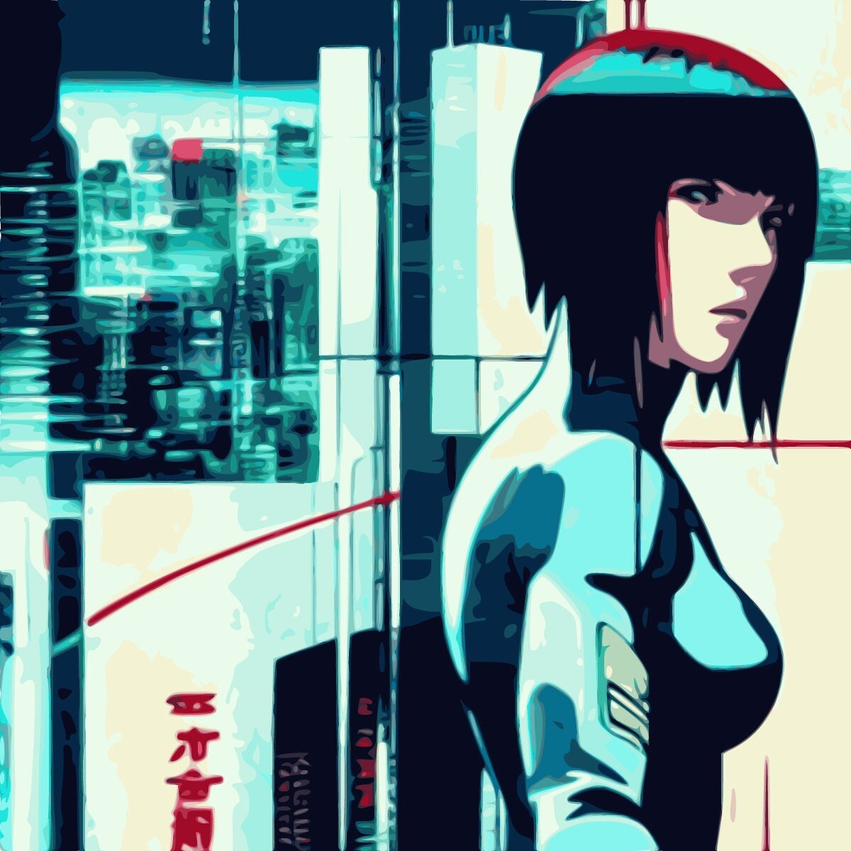 Motoko Kusanagi major Ghost in the Shell Digital Art SVG Print - Etsy