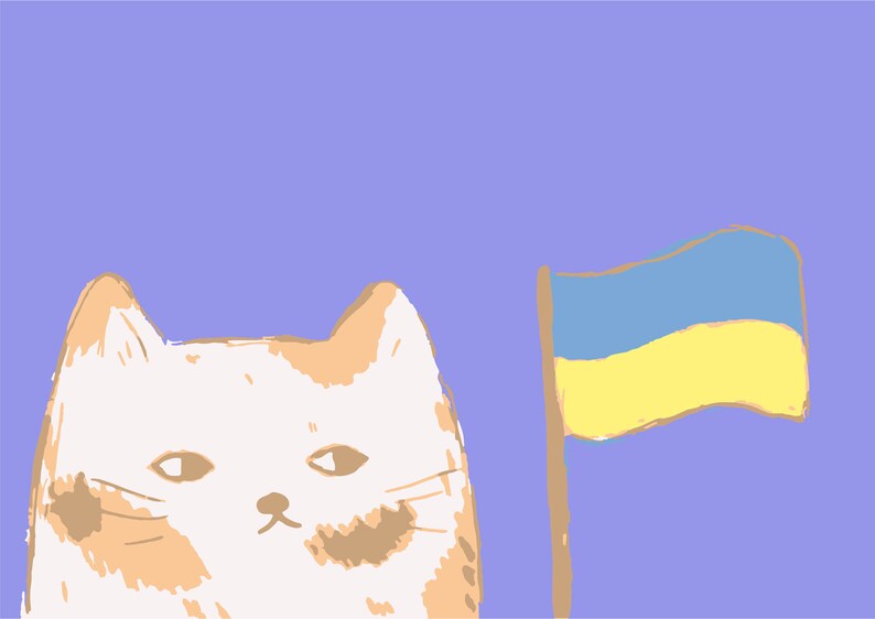 Cat Ukraine Original Digital SVG Art Print - Etsy