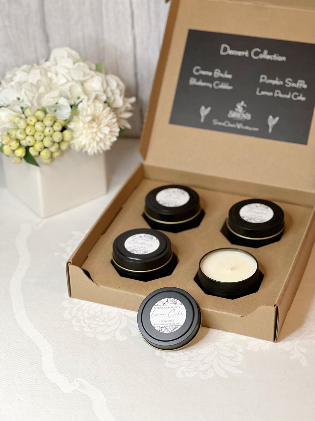 Candle Gift Set, Dessert Scents, Four Set of Candles, Traveling Candle ...