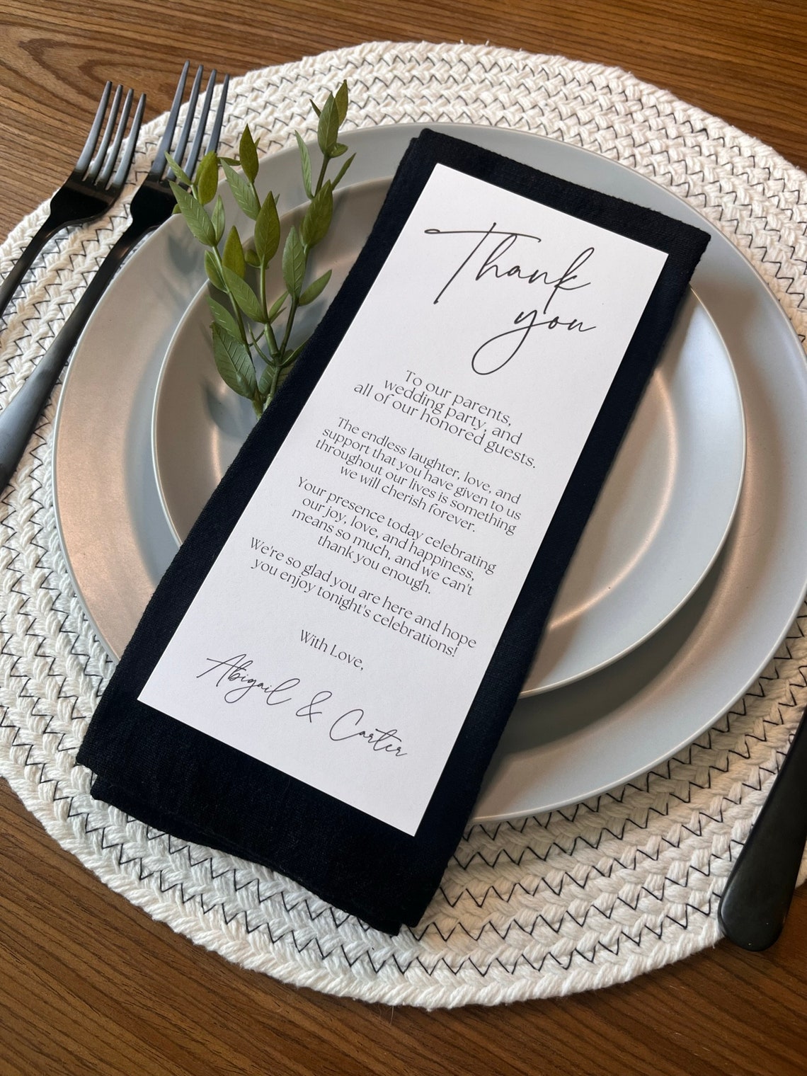 Milly Wedding Thank You Card Minimalist Thank You Card Modern Thank You ...