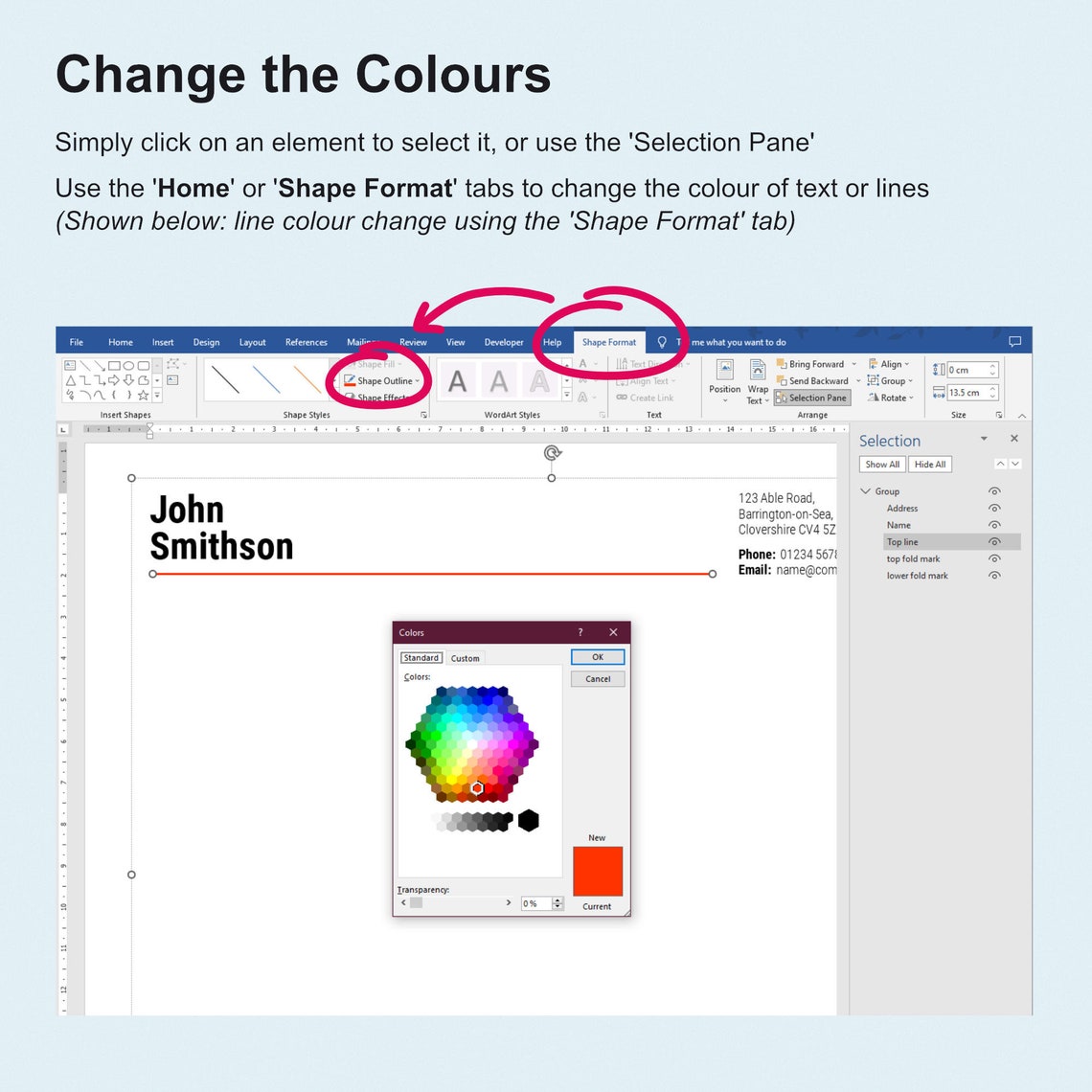 Letterhead Template in Microsoft Word Format (.dotx). Fully ...