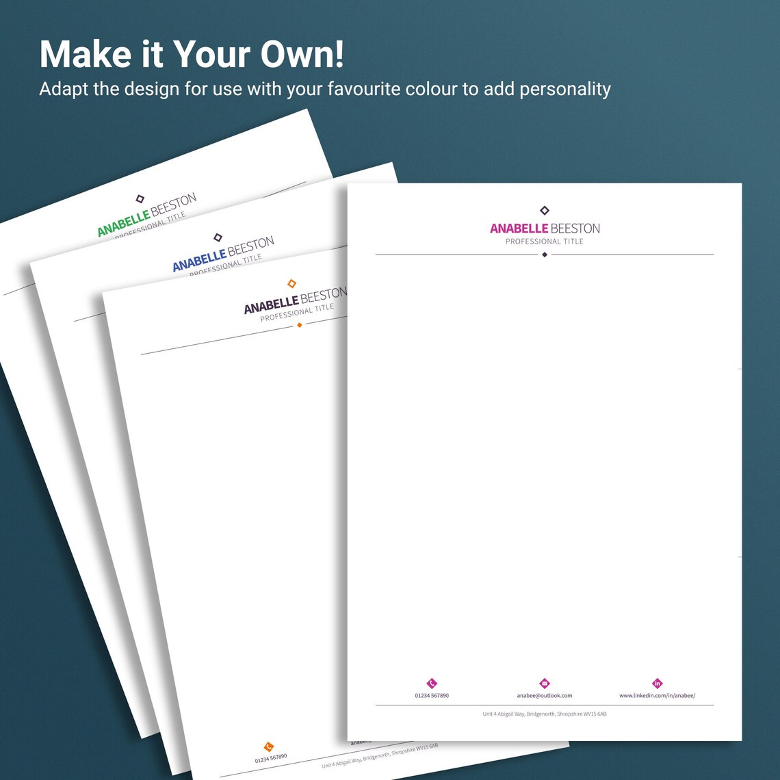 Letterhead Template for Microsoft Word. A4 and US Letter Included. Icon ...