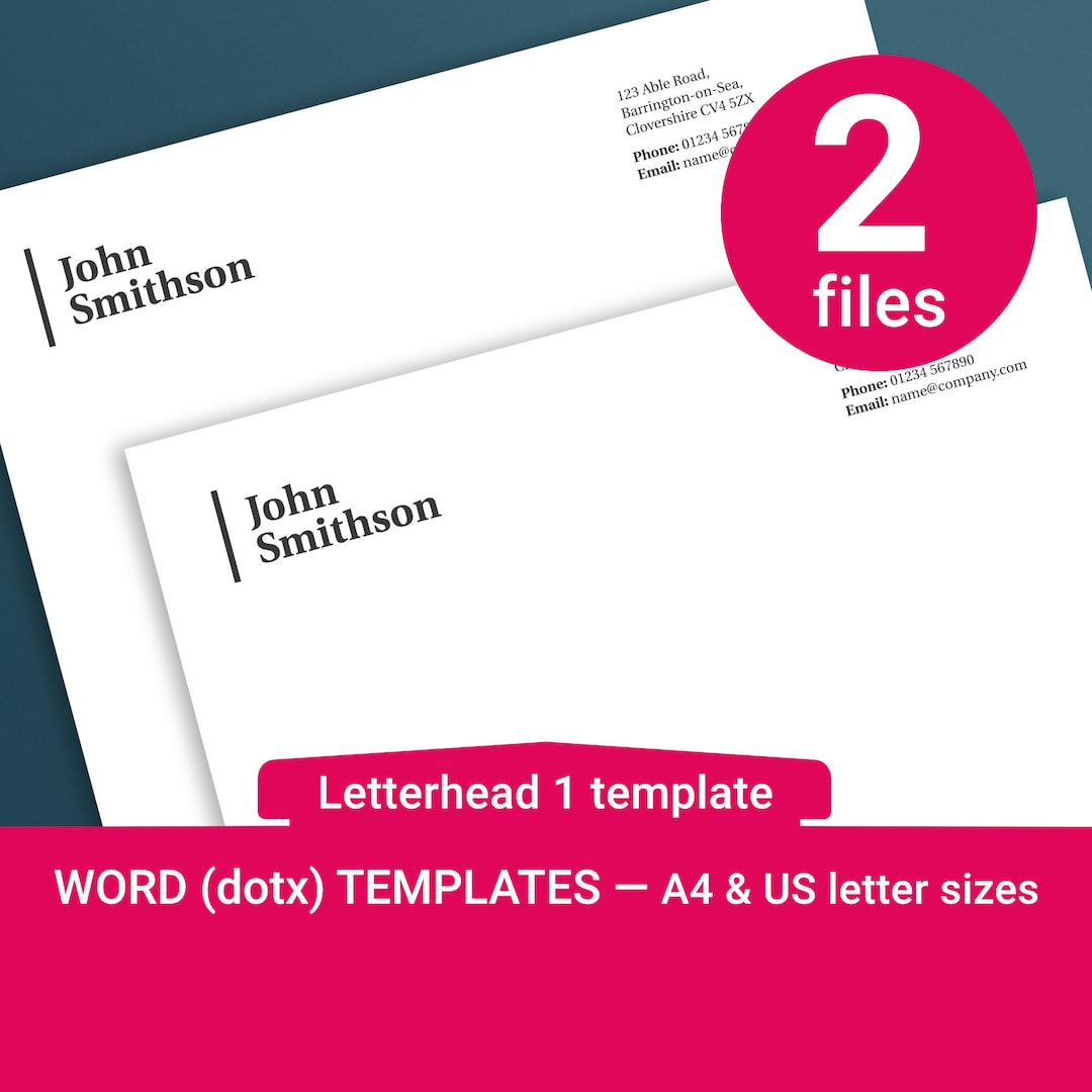 Word Letterhead Template. A4 & US Letter Included. Fully Customisable ...