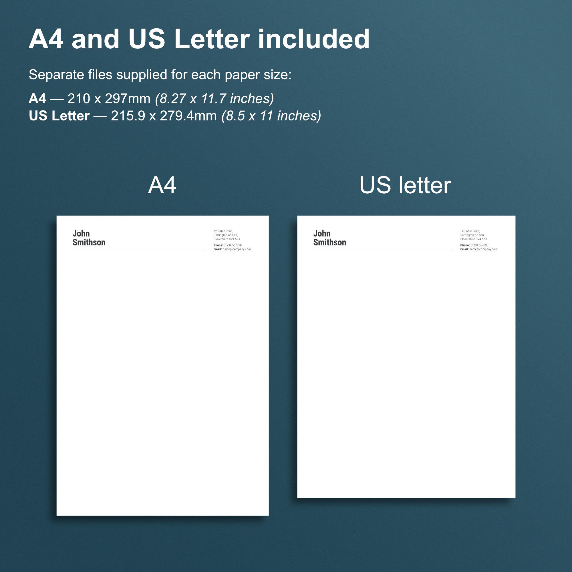 Letterhead Template in Microsoft Word Format (.dotx). Fully ...