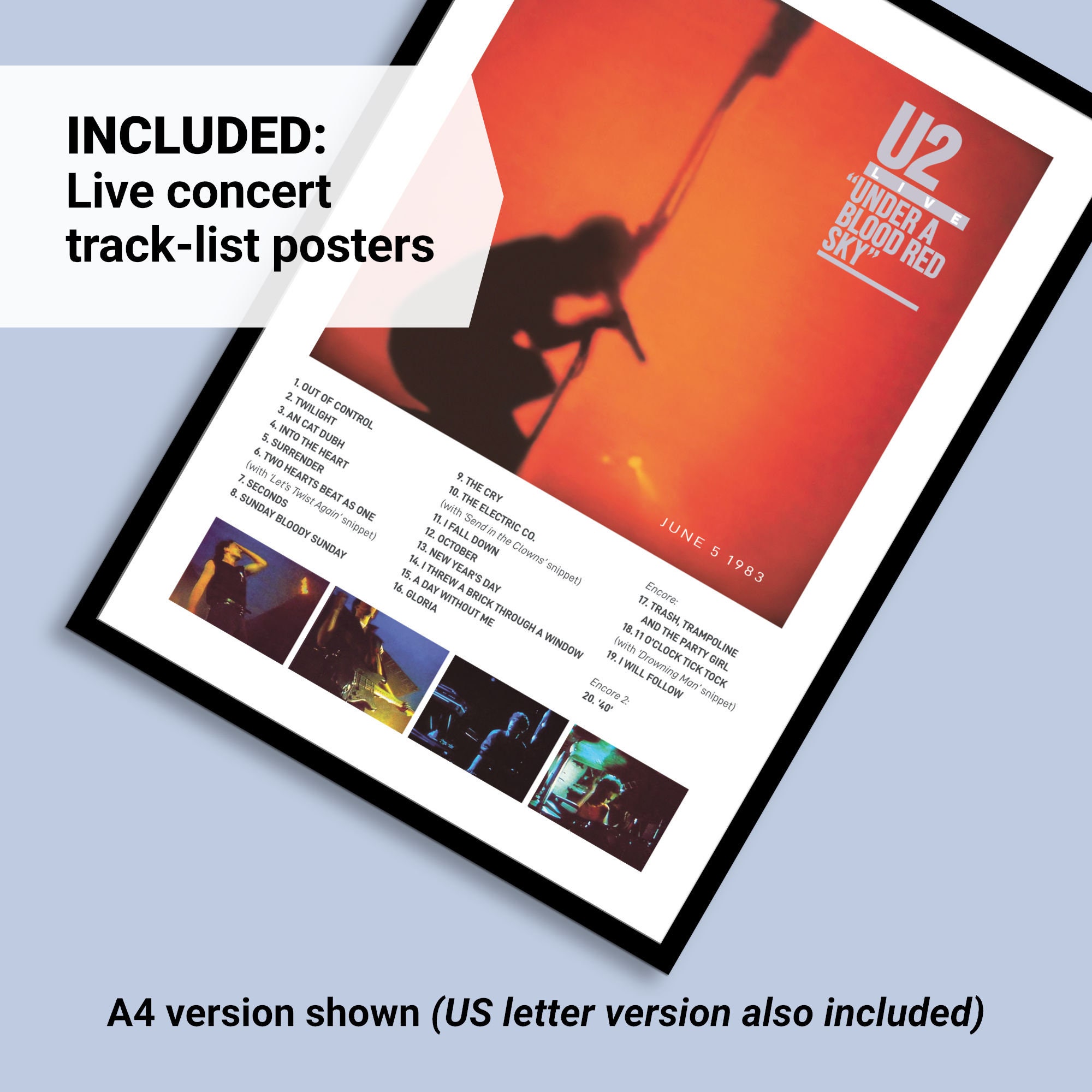 U2 Album Poster ‘under a Blood Red Sky’ Digital Download. JPEG & PDF ...