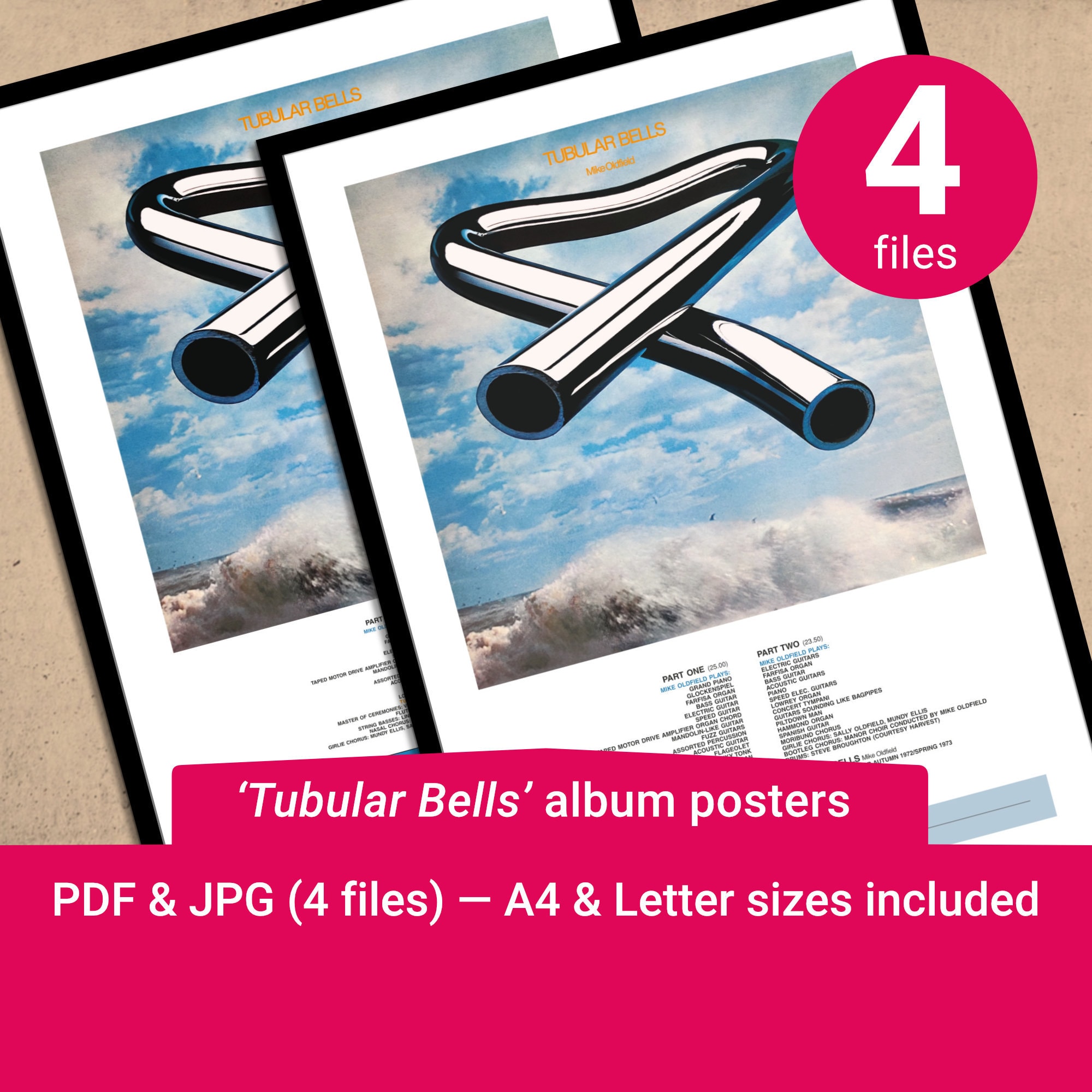 Tubular Bells Poster. A4 and US Letter Sizes in Both PDF & JPG Formats ...