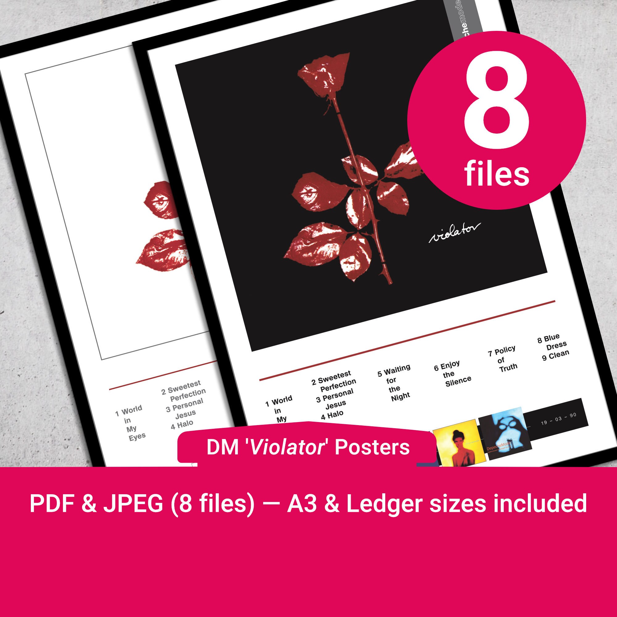 Depeche Mode 'violator' Poster Files. PDF and JPEG. A3 & US Ledger ...