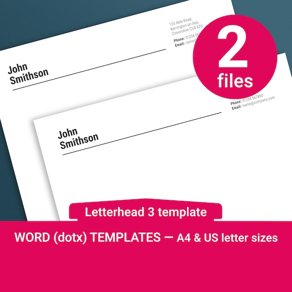Letterhead Template in Microsoft Word Format .dotx. Fully - Etsy