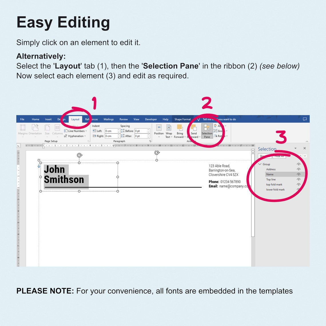 Letterhead Template in Microsoft Word Format (.dotx). Fully ...