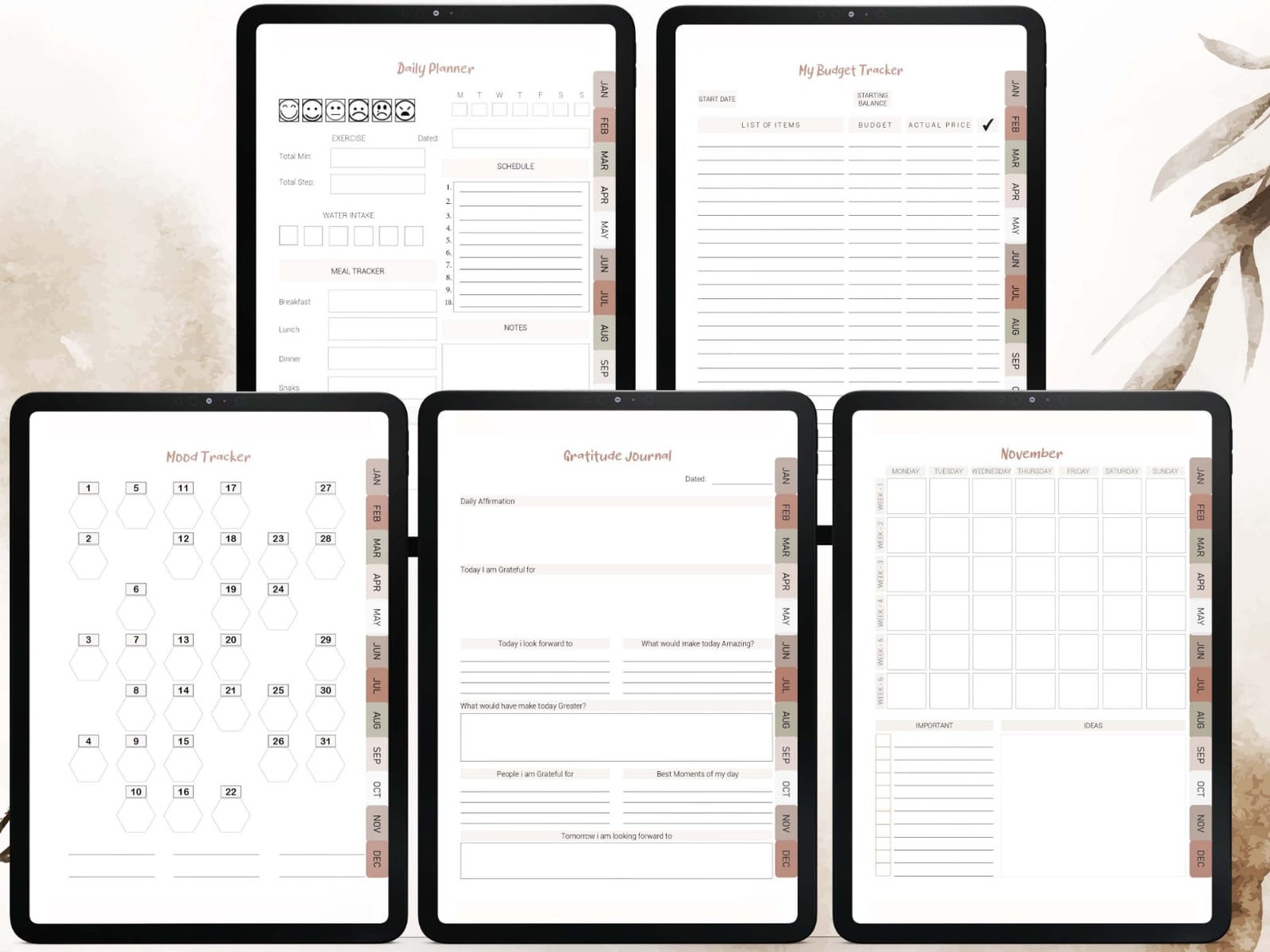 Undated Monthly Planner | Printable Undated Planner | Printable Monthly ...