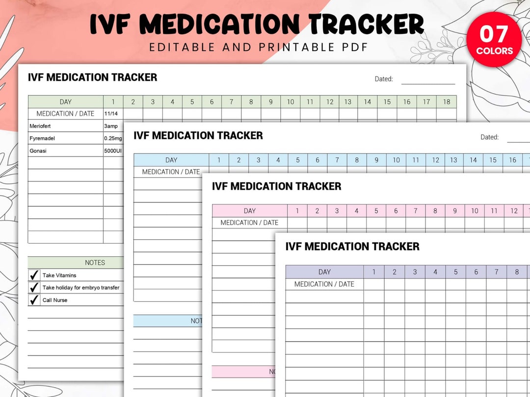 Printable IVF Journal | Editable IVF Planner | Printable IVF Calendar ...