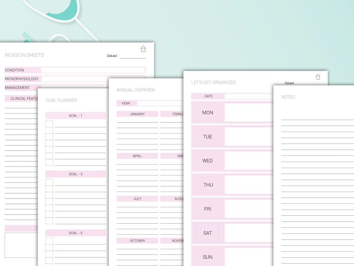 Printable Nursing School Planner | Editable Nursing Planner | Printable ...