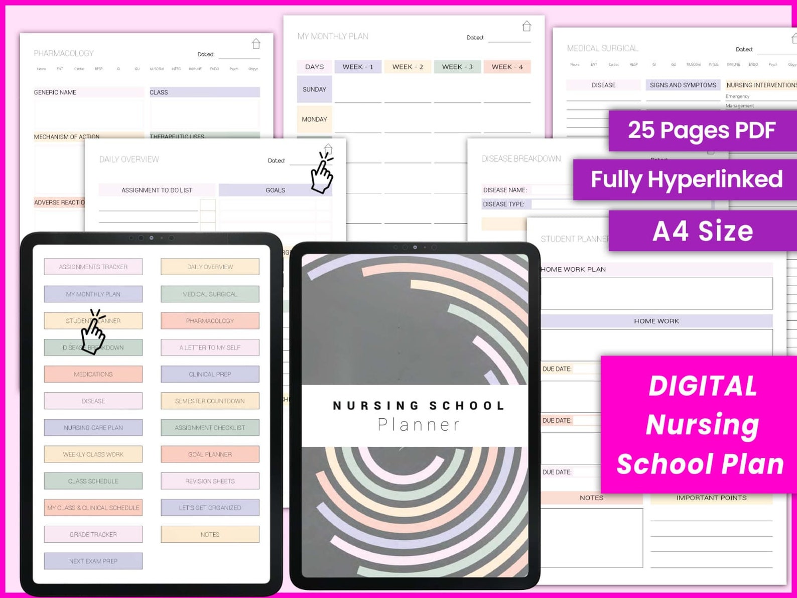 Printable Nursing Planner Editable Nursing School Planner - Etsy