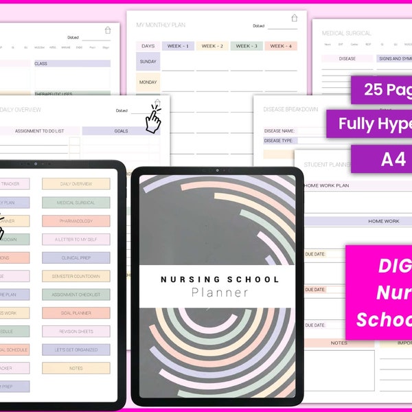 Printable Nursing Planner Editable Nursing School Planner Printable ...
