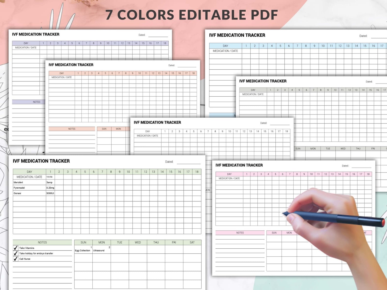 Printable IVF Journal | Editable IVF Planner | Printable IVF Calendar ...