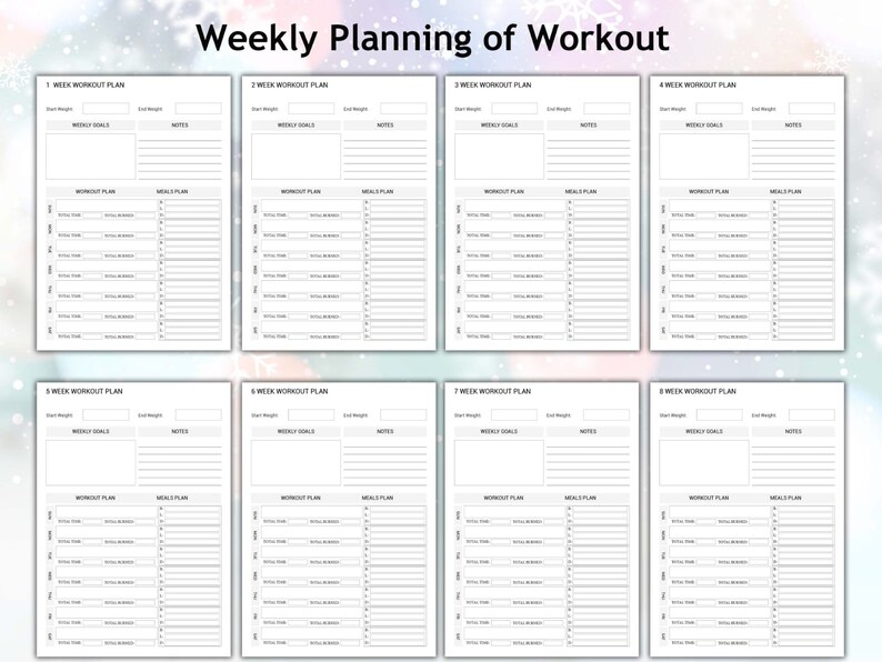 Printable Workout Planner | Fitness and Health Planner | Workout ...