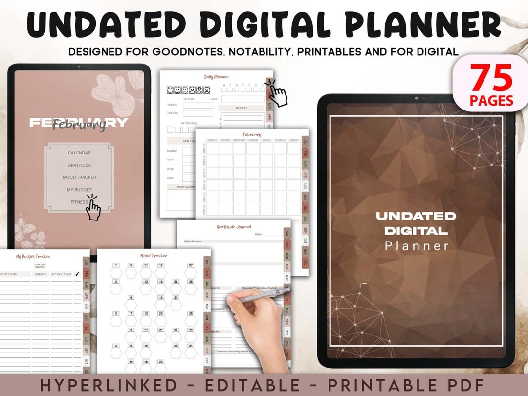 Undated Monthly Planner | Printable Undated Planner | Printable Monthly ...
