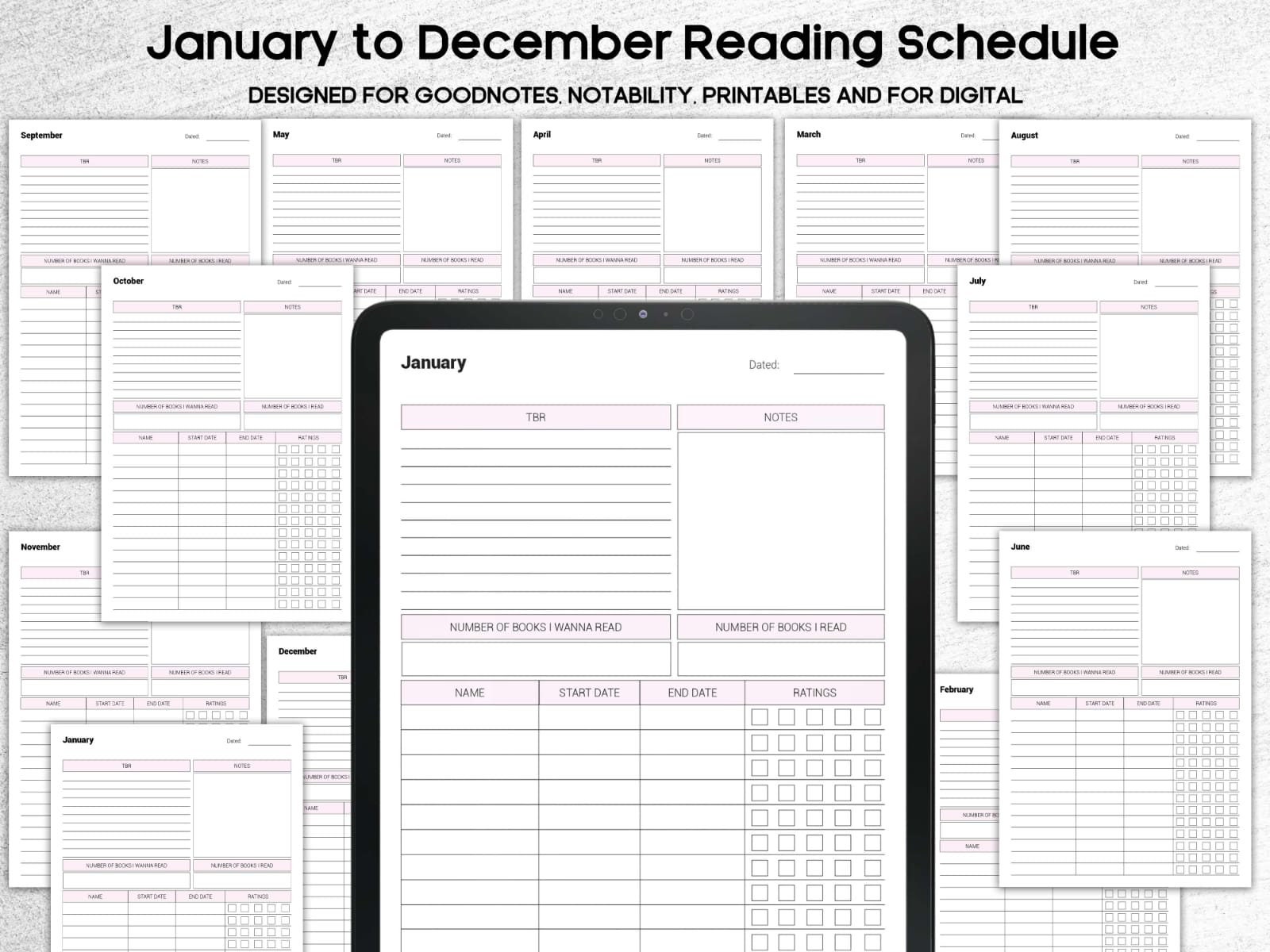 Reading Planner | Printable Reading Journal | Printable Reading Log ...