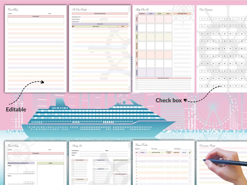Printable Cruise Planner | Travel Planner | Printable Vacation Planner ...
