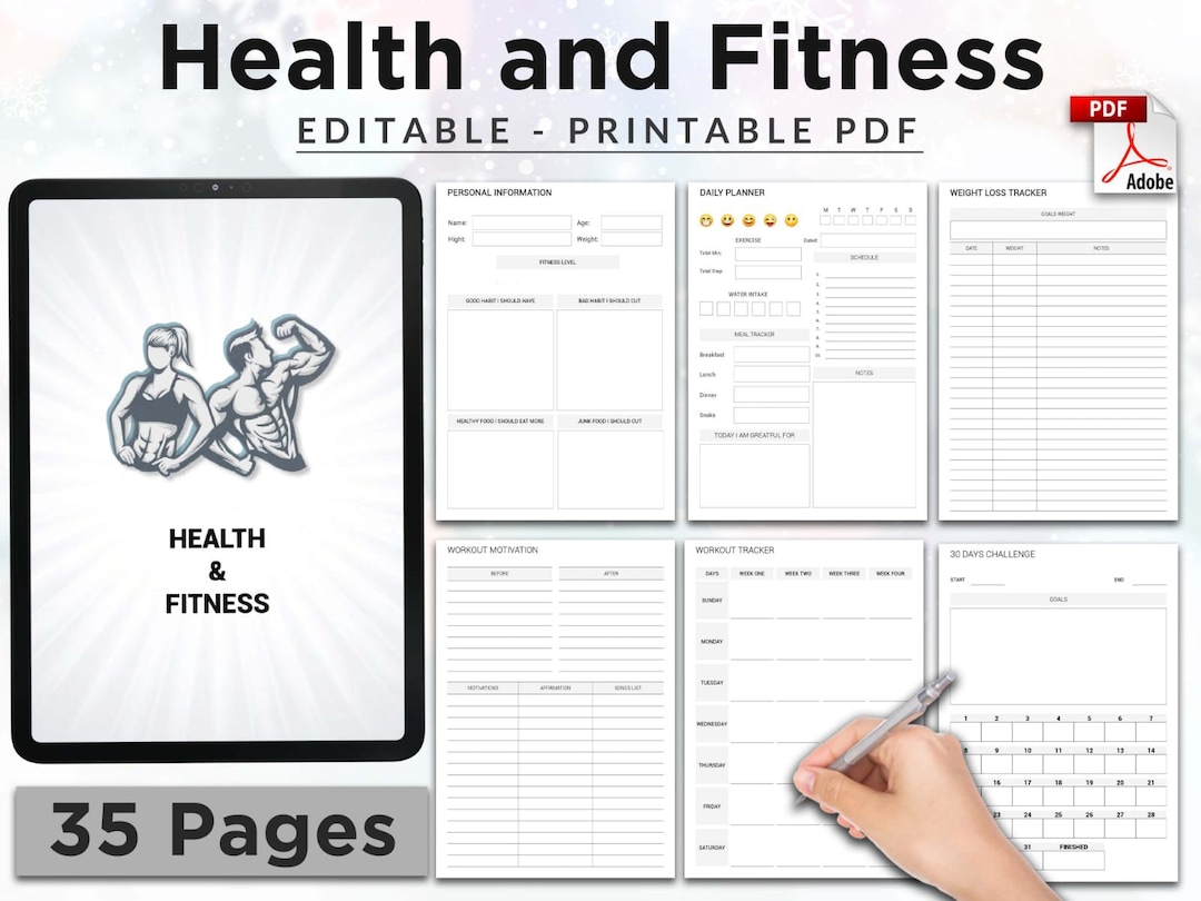 Workout Planner | Printable Fitness and Health Planner | Workout ...
