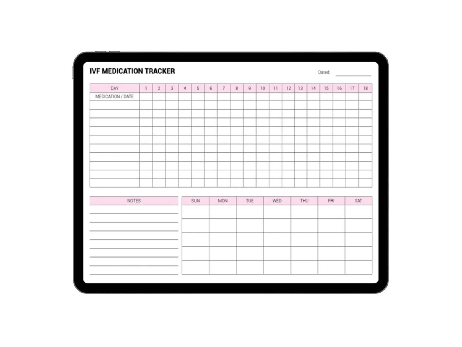 Printable IVF Journal | Editable IVF Planner | Printable IVF Calendar ...