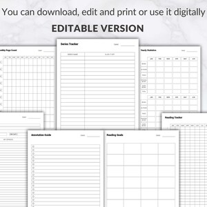 Editable Reading Planner | Printable Reading Journal | Printable ...
