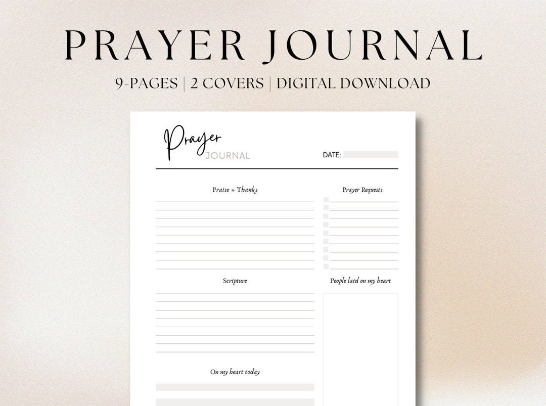 Prayer Journal Planner, A5, 8.5x11 Personal Planner, Digital Bible ...