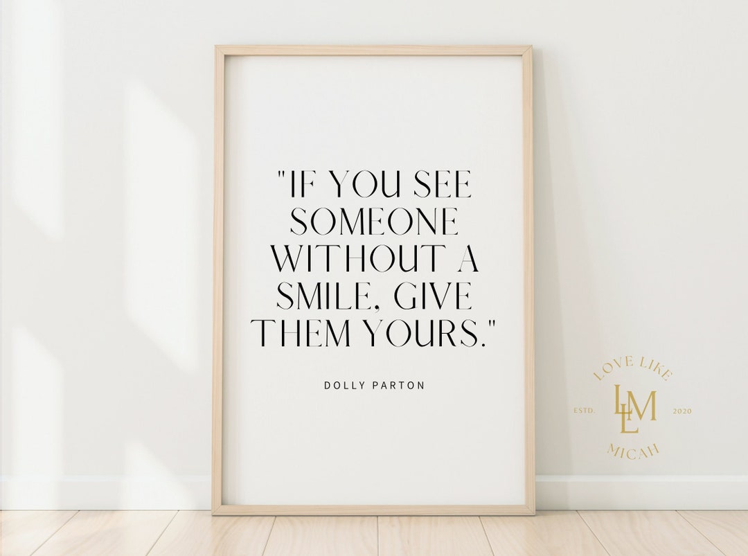 Smile Dolly Parton Quote Poster, Dolly Parton, Texas Art, Home Decor ...