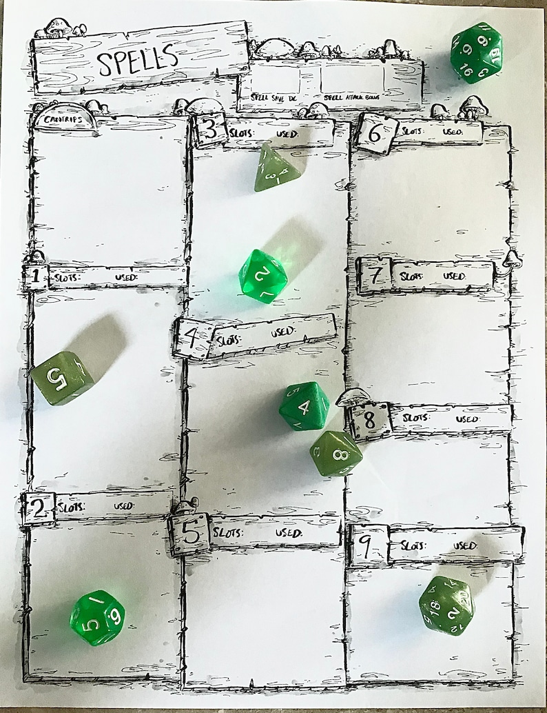 Nature Illustrated Dnd Character Sheet Printable 5e - Etsy Canada