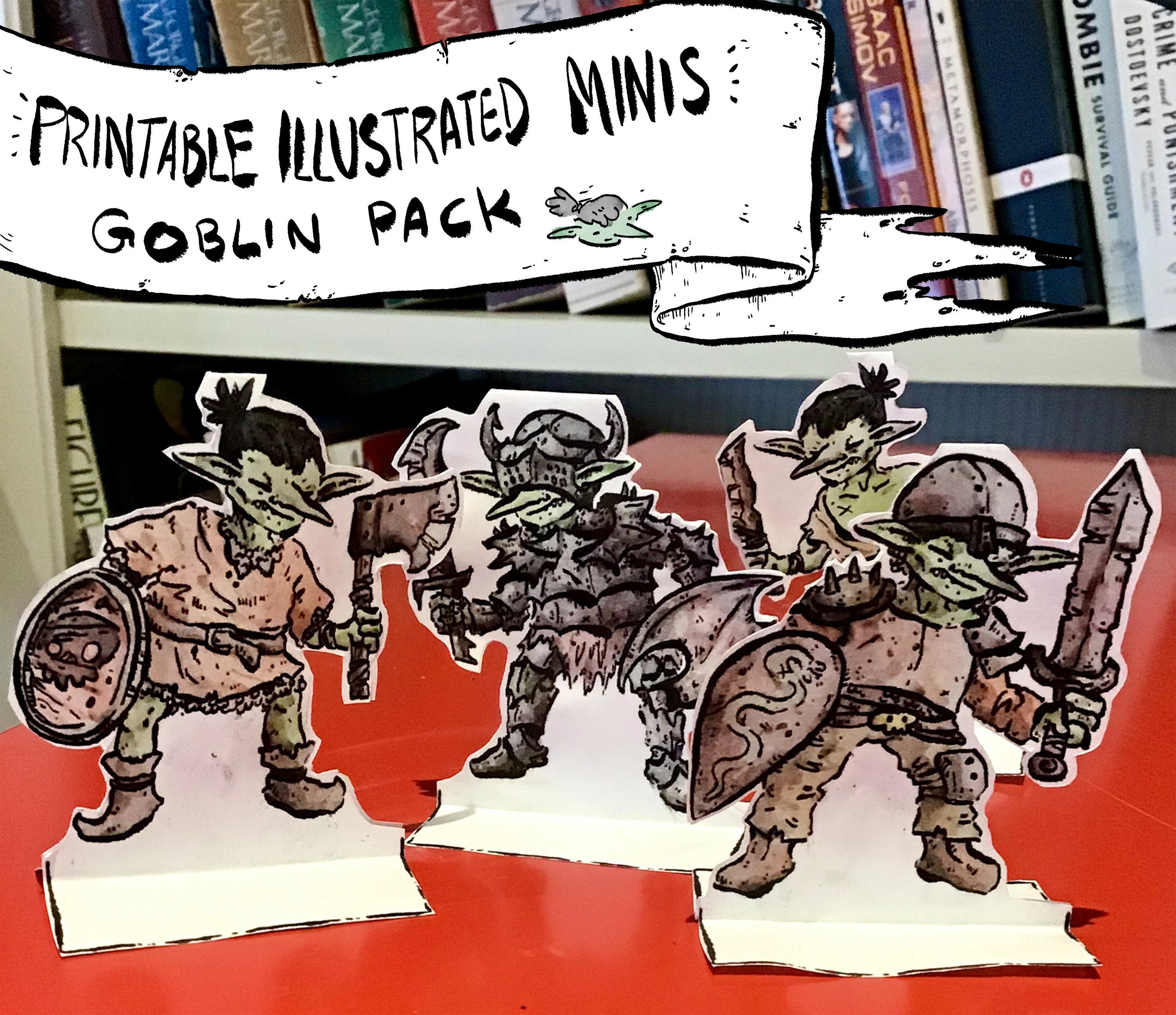 Printable Illustrated Mini Figures Goblin Pack D&D Paper - Etsy