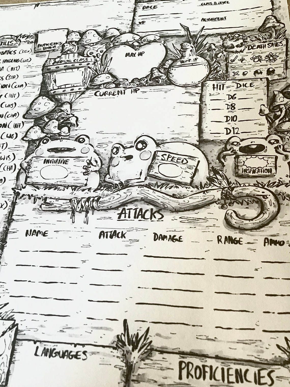 Nature Illustrated Dnd Character Sheet Printable 5e - Etsy Canada