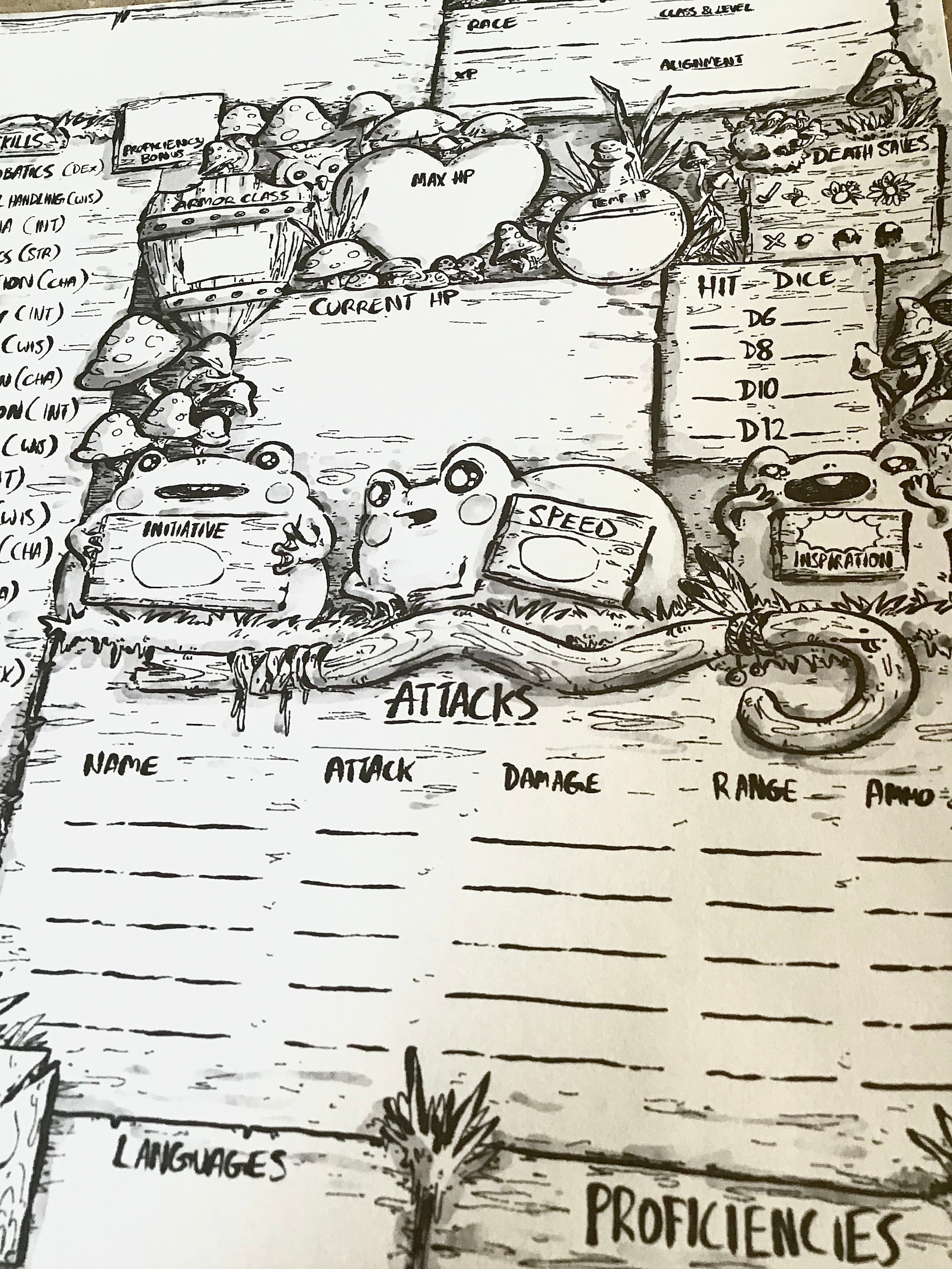Nature Illustrated Dnd Character Sheet - Printable 5e Character Sheets ...