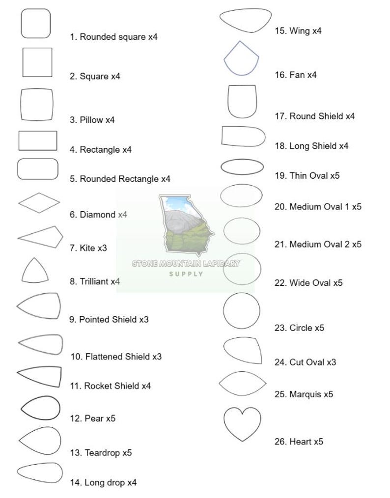 100+ Shape Cabochon Stencil/template Set in Clear Acrylic - Etsy