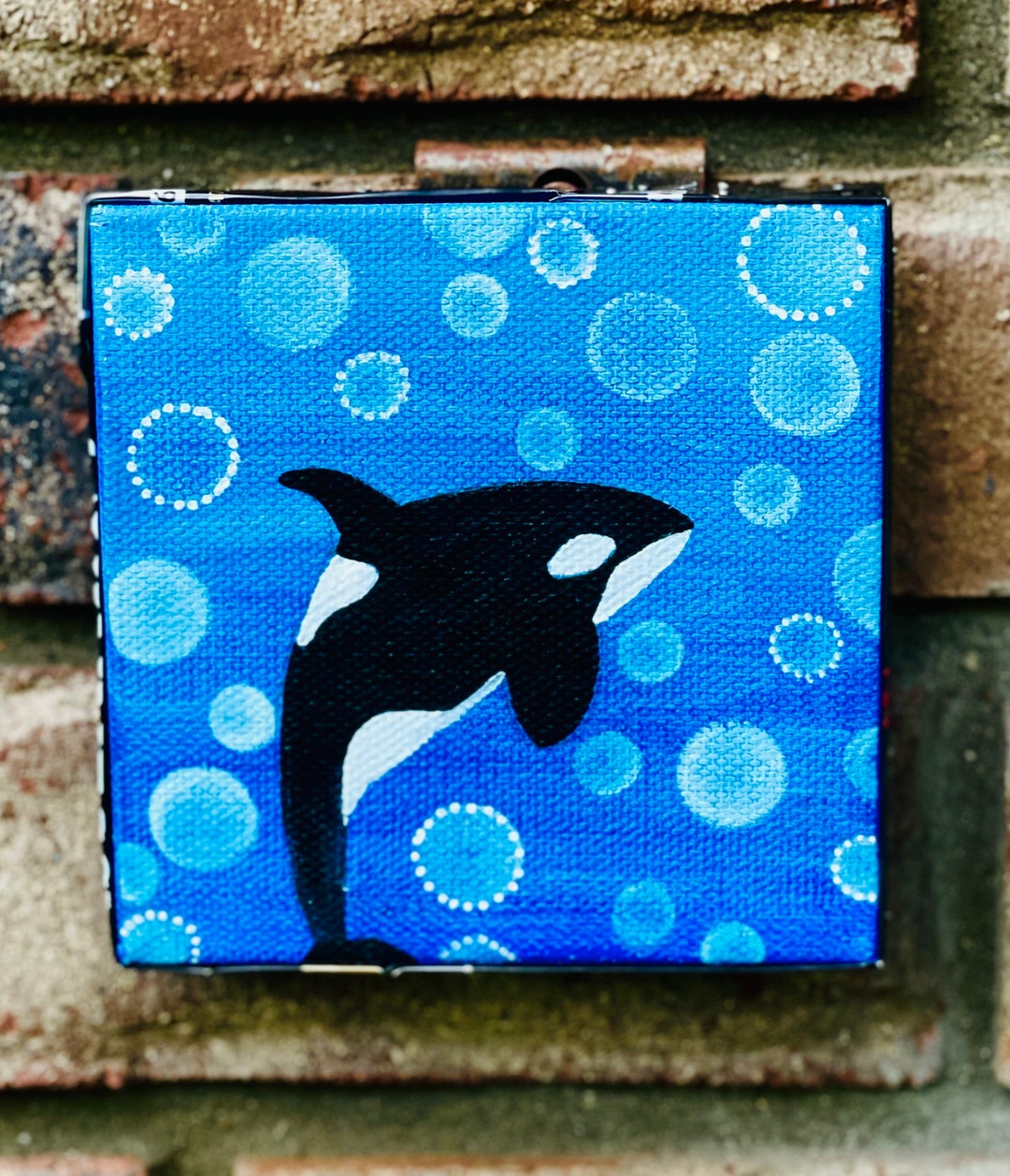 Killer Whale Acrylic Painting 4 X 4 Inches - Etsy