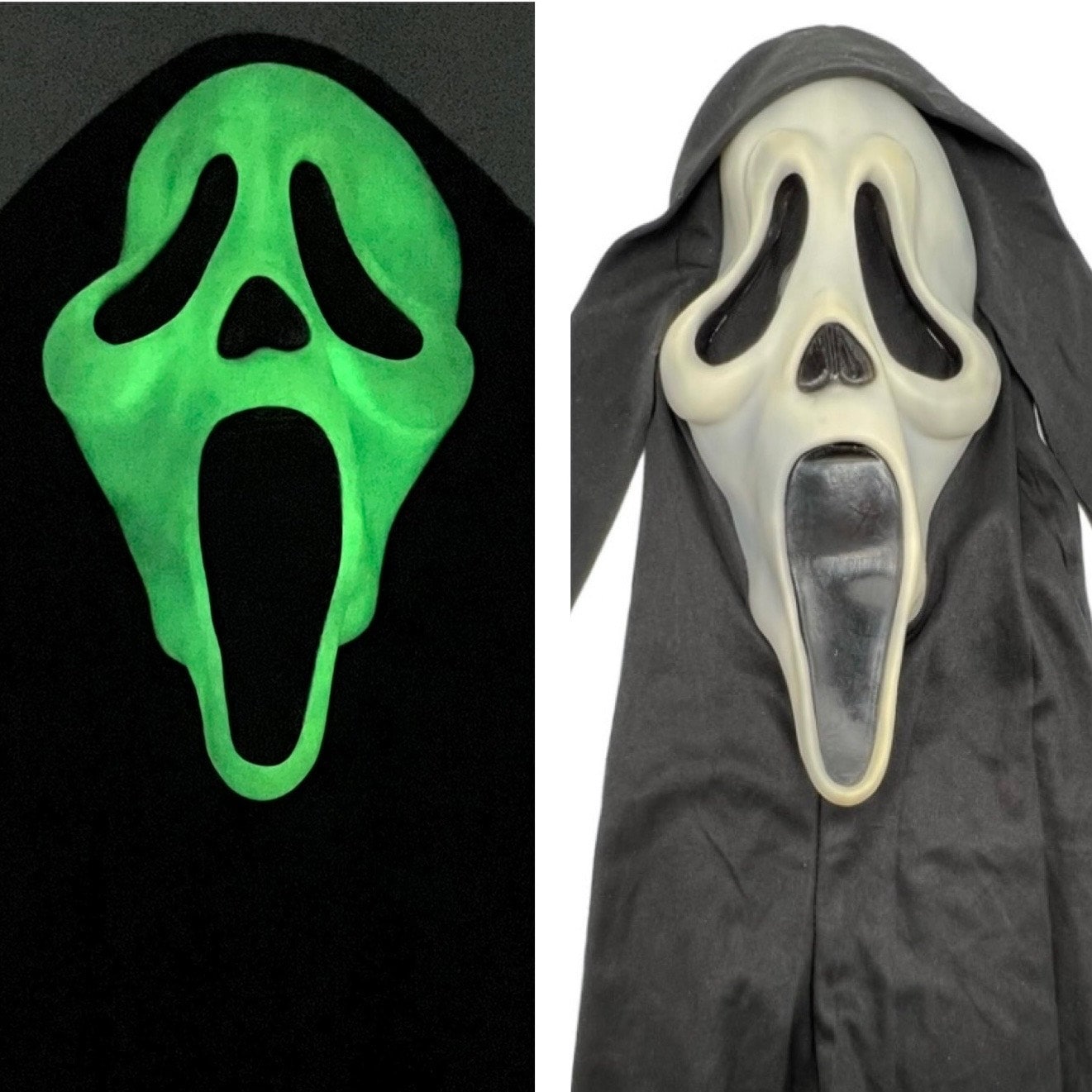 Vintage Scream Ghostface Mask Glow in the Dark Hooded Easter Unlimited ...
